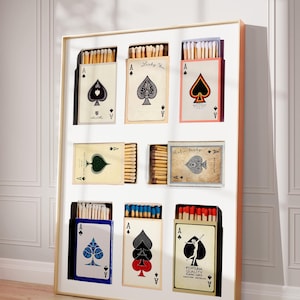 Ace of Spades Playing Card Matchbox Print, Trendy Retro Wall Art ...