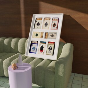 Ace of Spades Playing Card Matchbox Print, Trendy Retro Wall Art ...