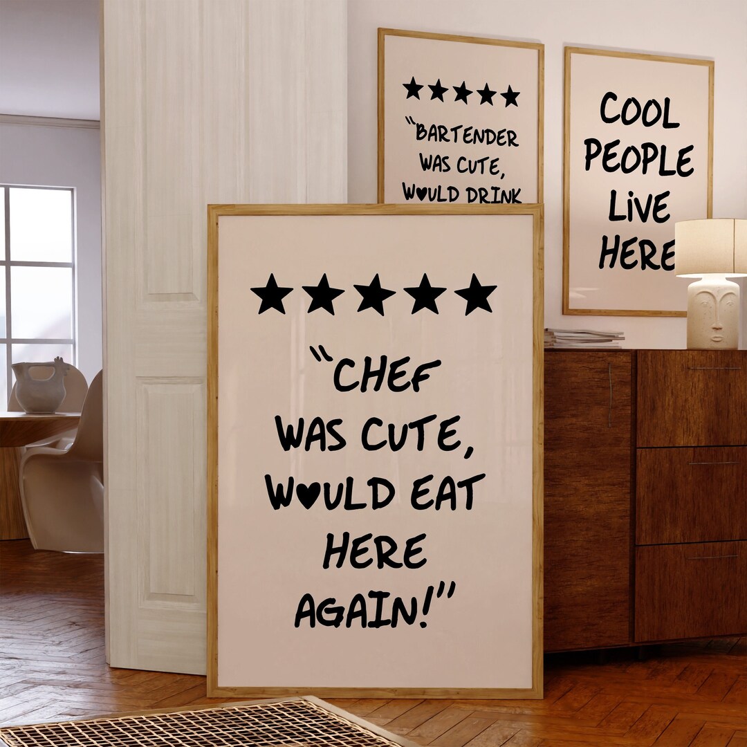 Aesthetic Kitchen Decor Cute Cooking Art Print Kitchen Wall Art Trendy ...