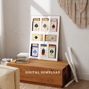 Ace of Spades Playing Card Matchbox Print, Trendy Retro Wall Art ...