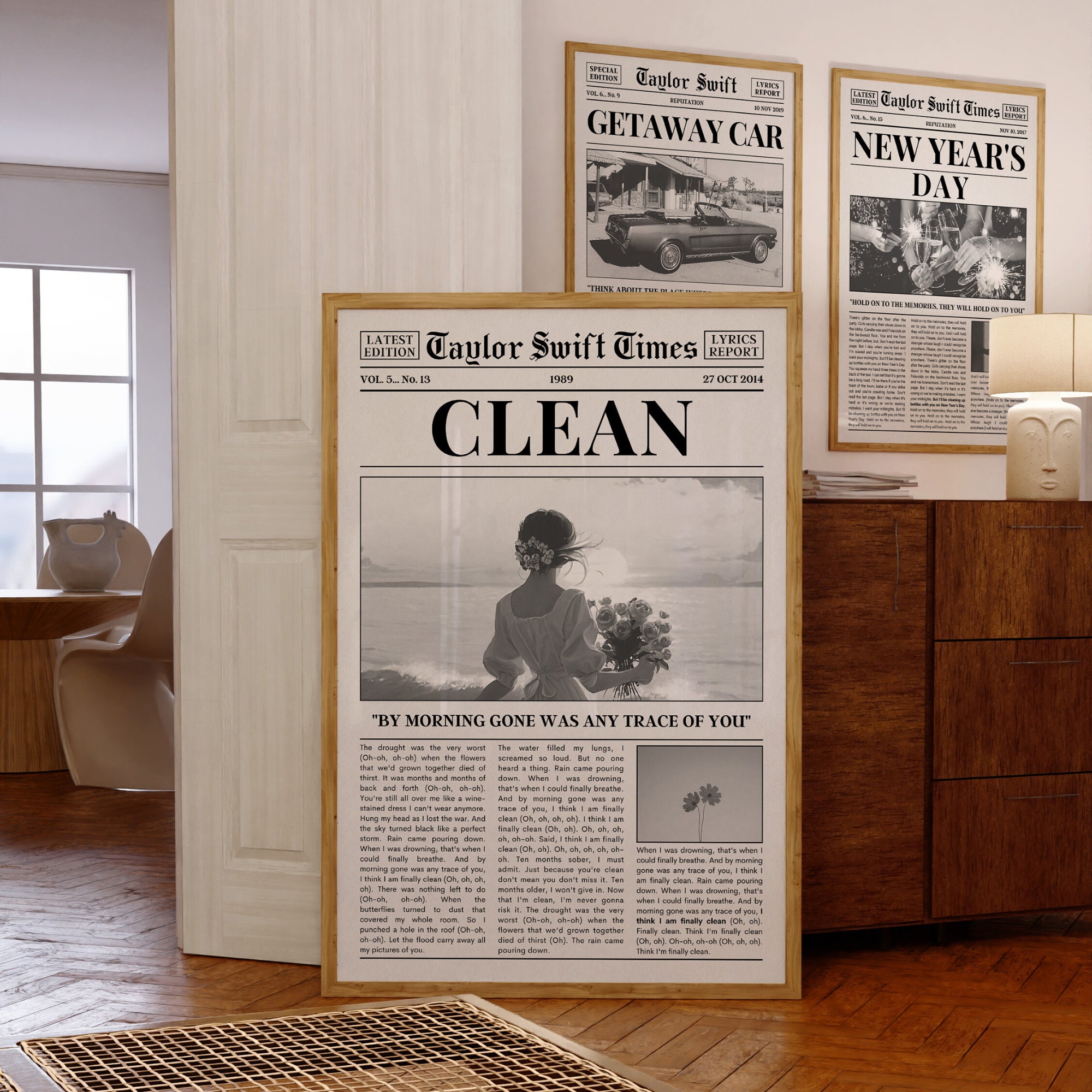 Taylor Retro Poster, Clean Lyrics, Taylor 1989 Poster, Taylor Poster ...