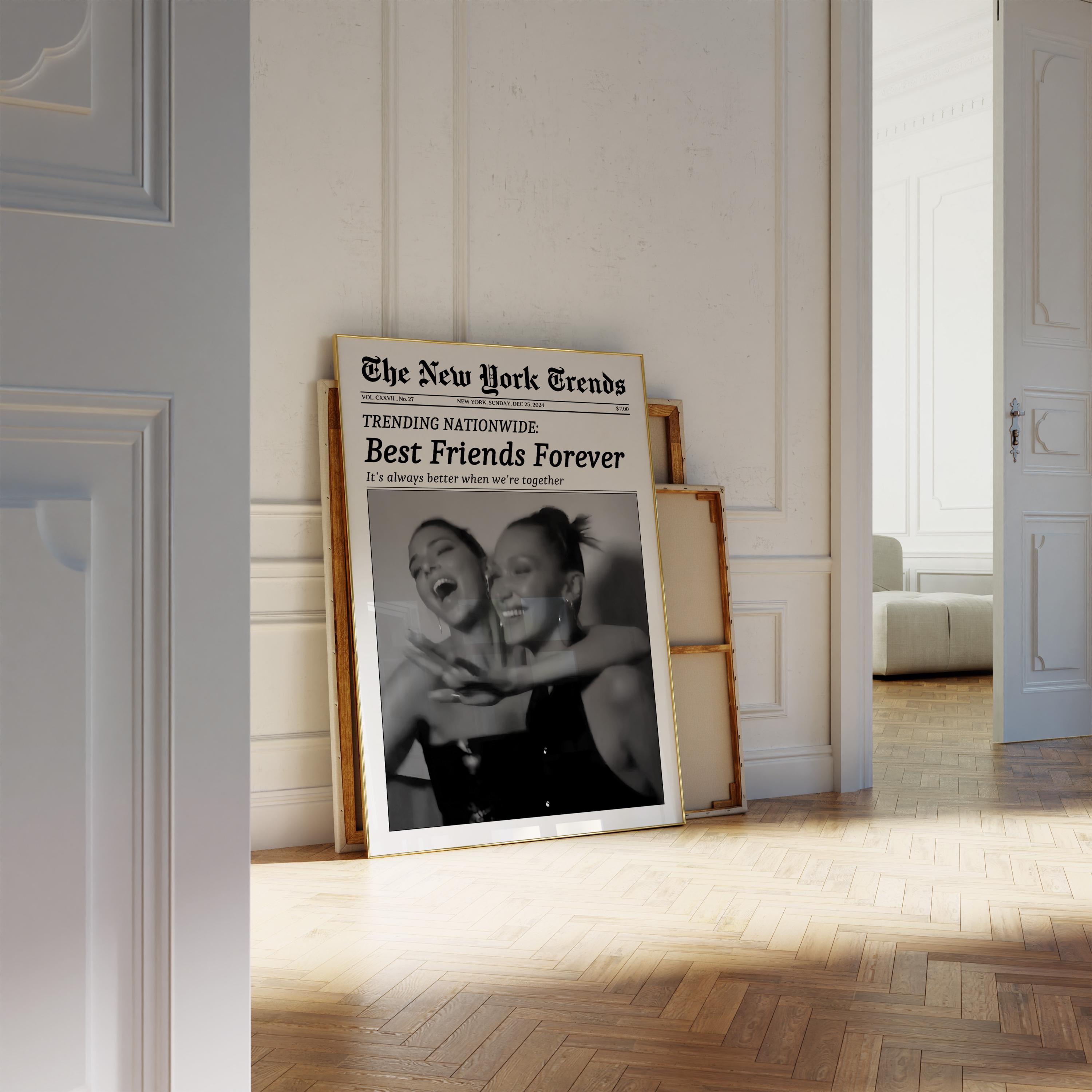 Trendy Newspaper Print, Best Friend Poster, New York Times Wall Art ...
