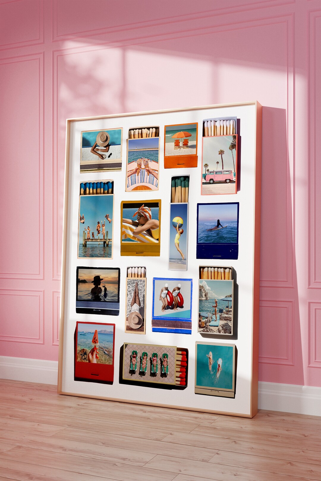 Vintage Summer Matchbox Print, Summer Coastal Print, Beach Print ...