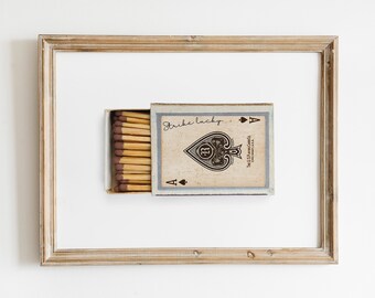 Strike Lucky Ace of Spades Retro Matchbox Print Wall Art, Digital ...