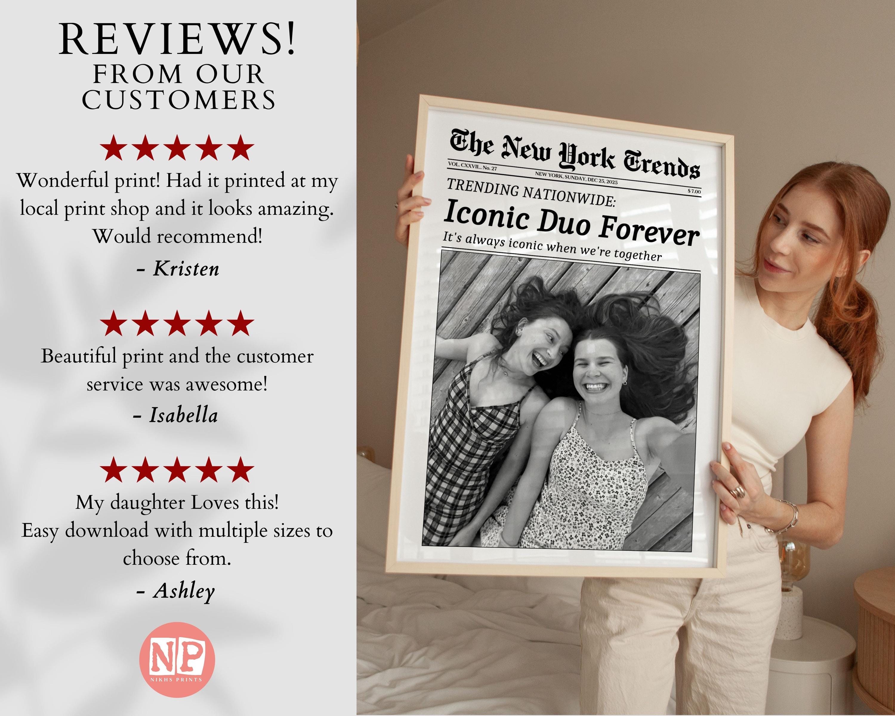 CUSTOM Newspaper Print, Best Friend Poster, New York Times Wall Art ...