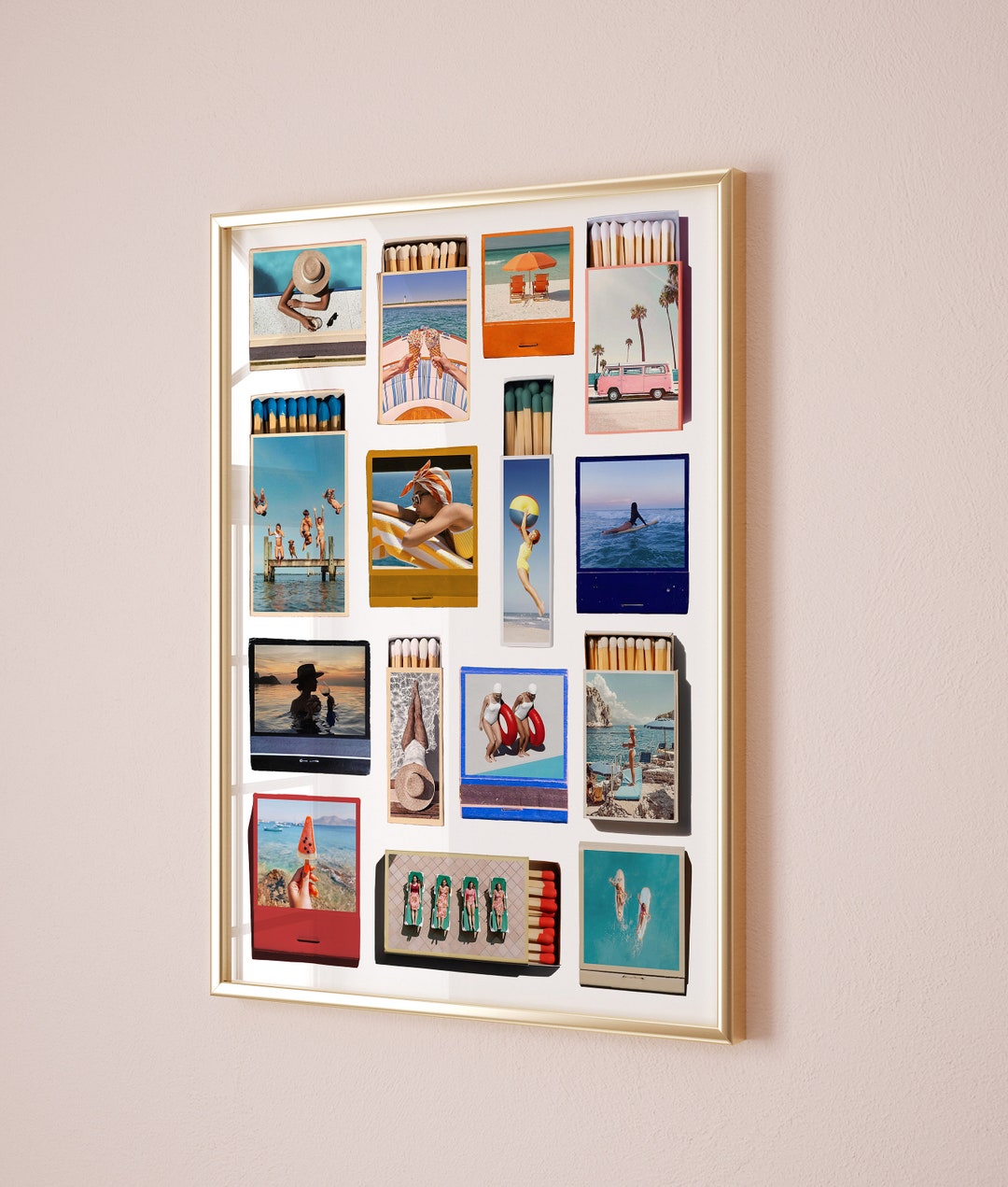 Vintage Summer Matchbox Print, Summer Coastal Print, Beach Print ...