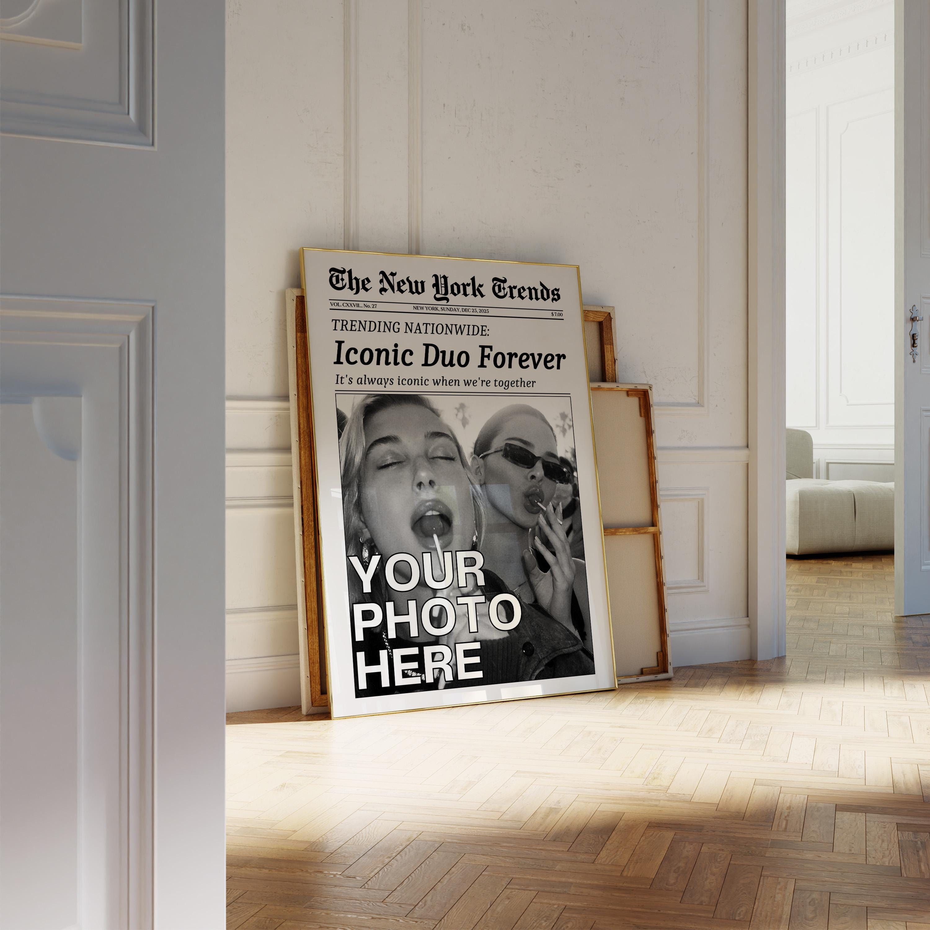 CUSTOM Newspaper Print, Best Friend Poster, New York Times Wall Art ...