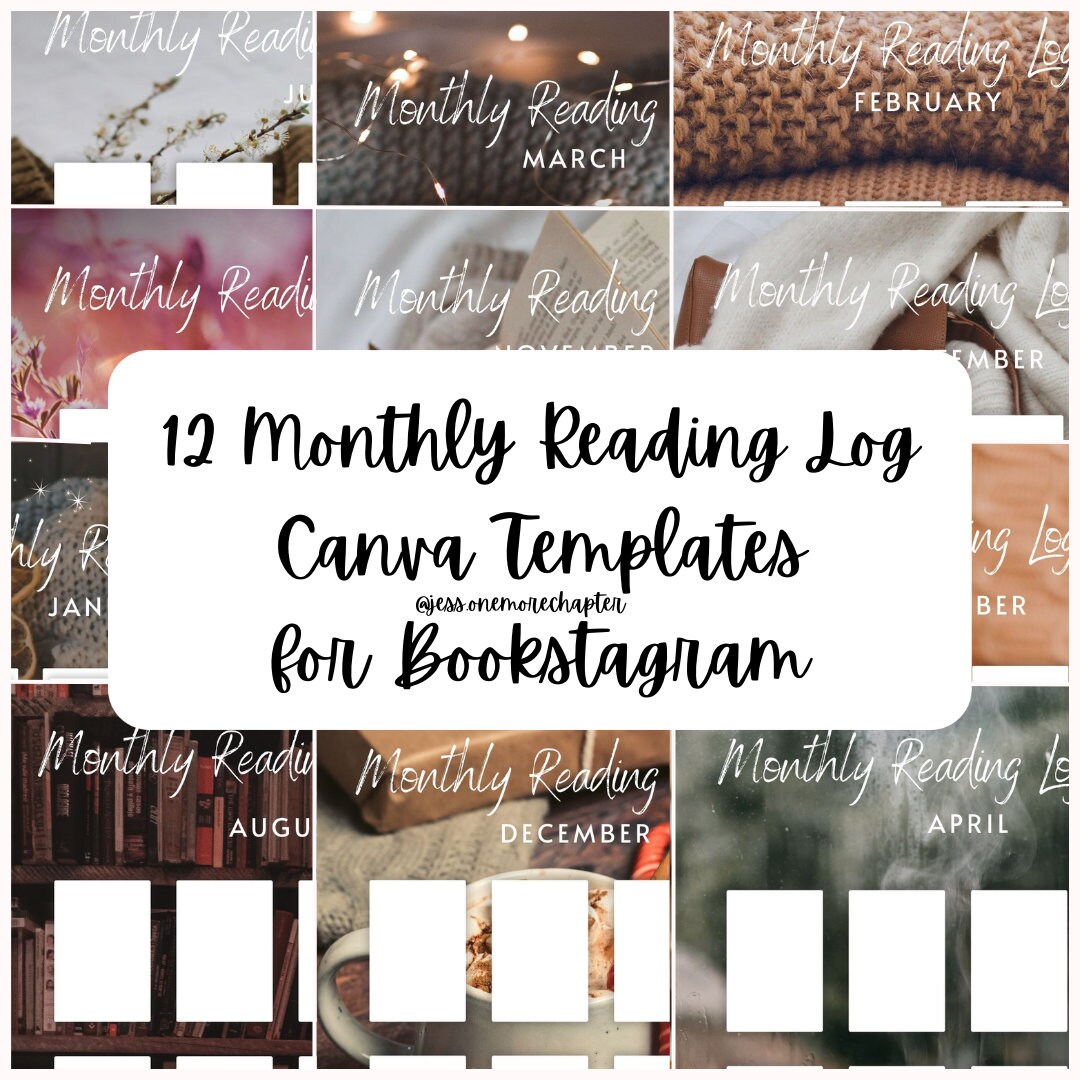 12 Monthly Reading Log Bookstagram Templates for Instagram Download - Etsy