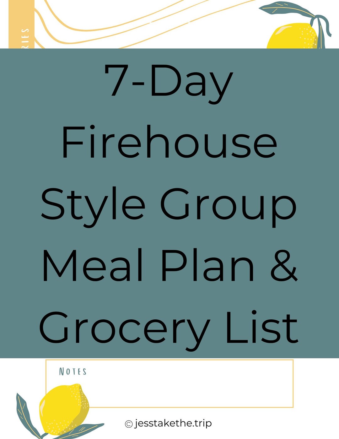 7-day Firehouse-style Group Meal Plan & Grocery List - Etsy