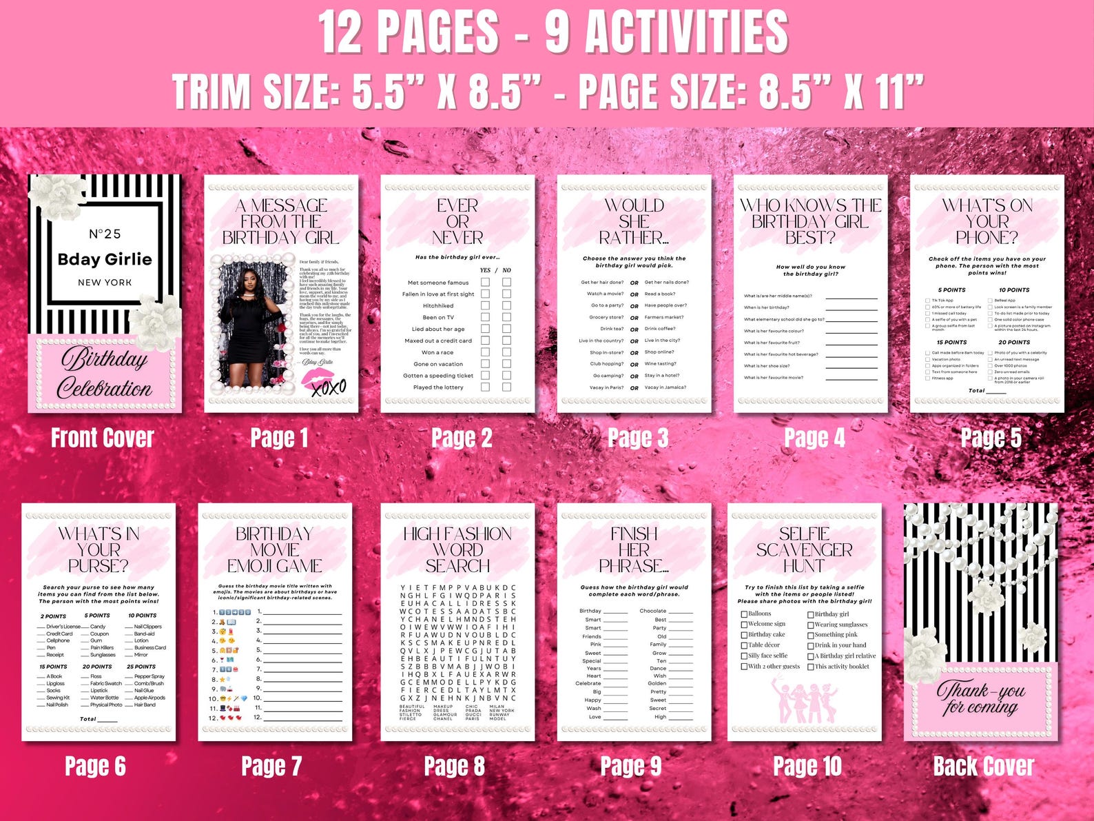 Birthday Games Bundle Editable | Printable Activity Booklet Template ...