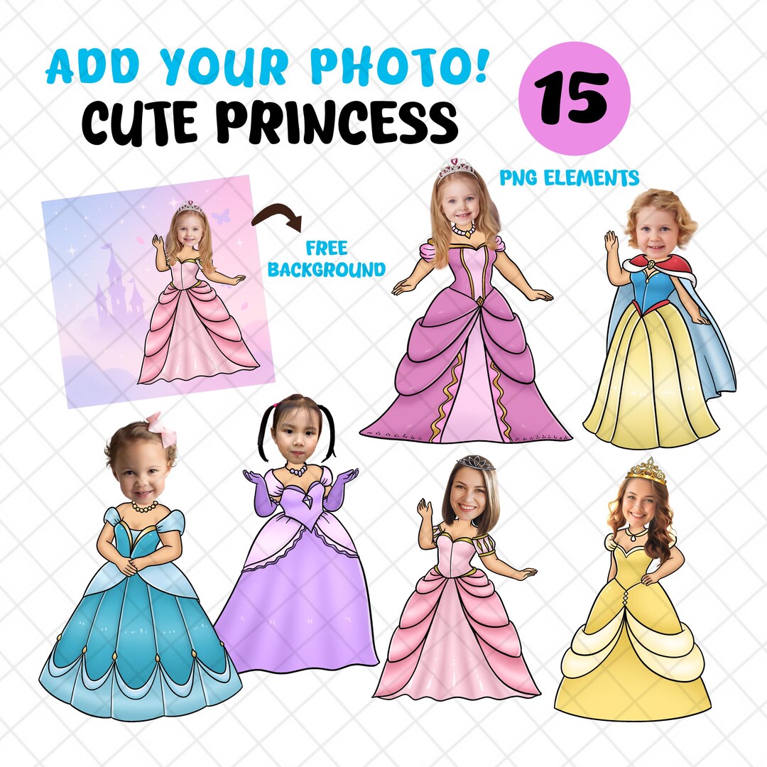 CUTE PRINCESS DIY Yourself, Add Your Own Photo, Add Your Face, Little ...