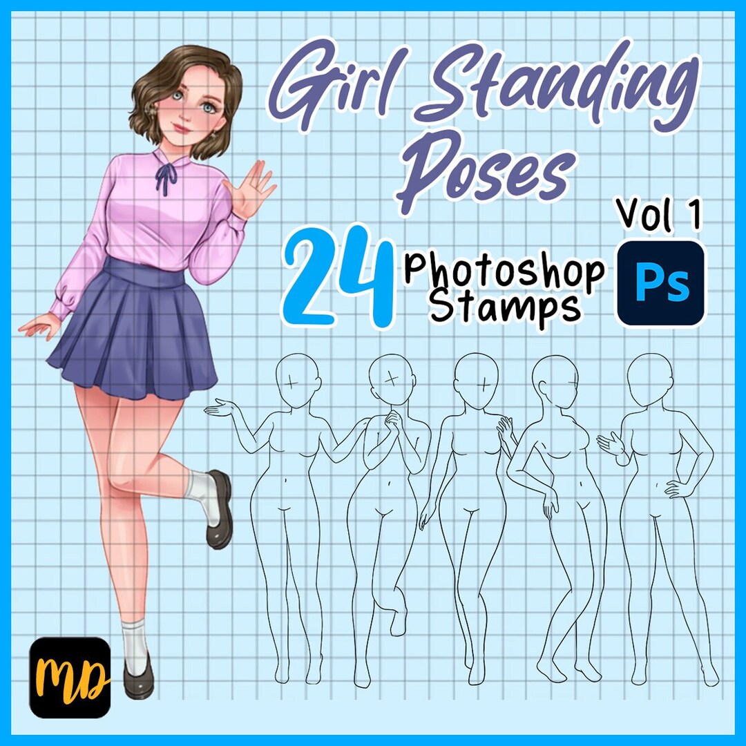 Photoshop Brushes STANDING Poses STAMP Woman Anatomy - Etsy