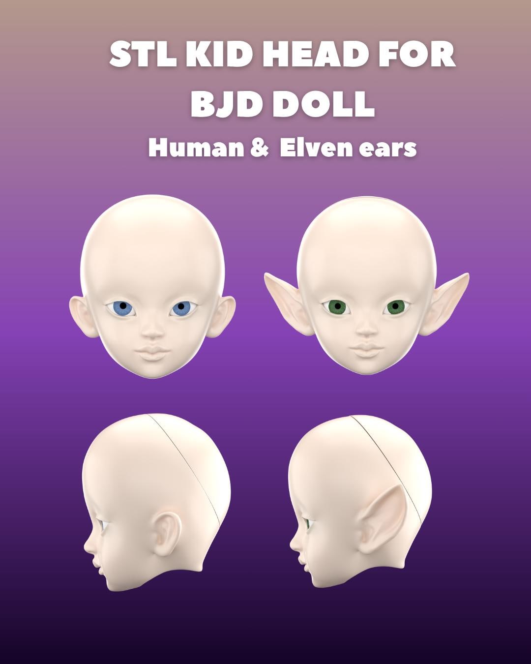 STL Asian Child Head for BJD Doll 10 Cm (3.9 Inch), Ball Jointed Doll ...
