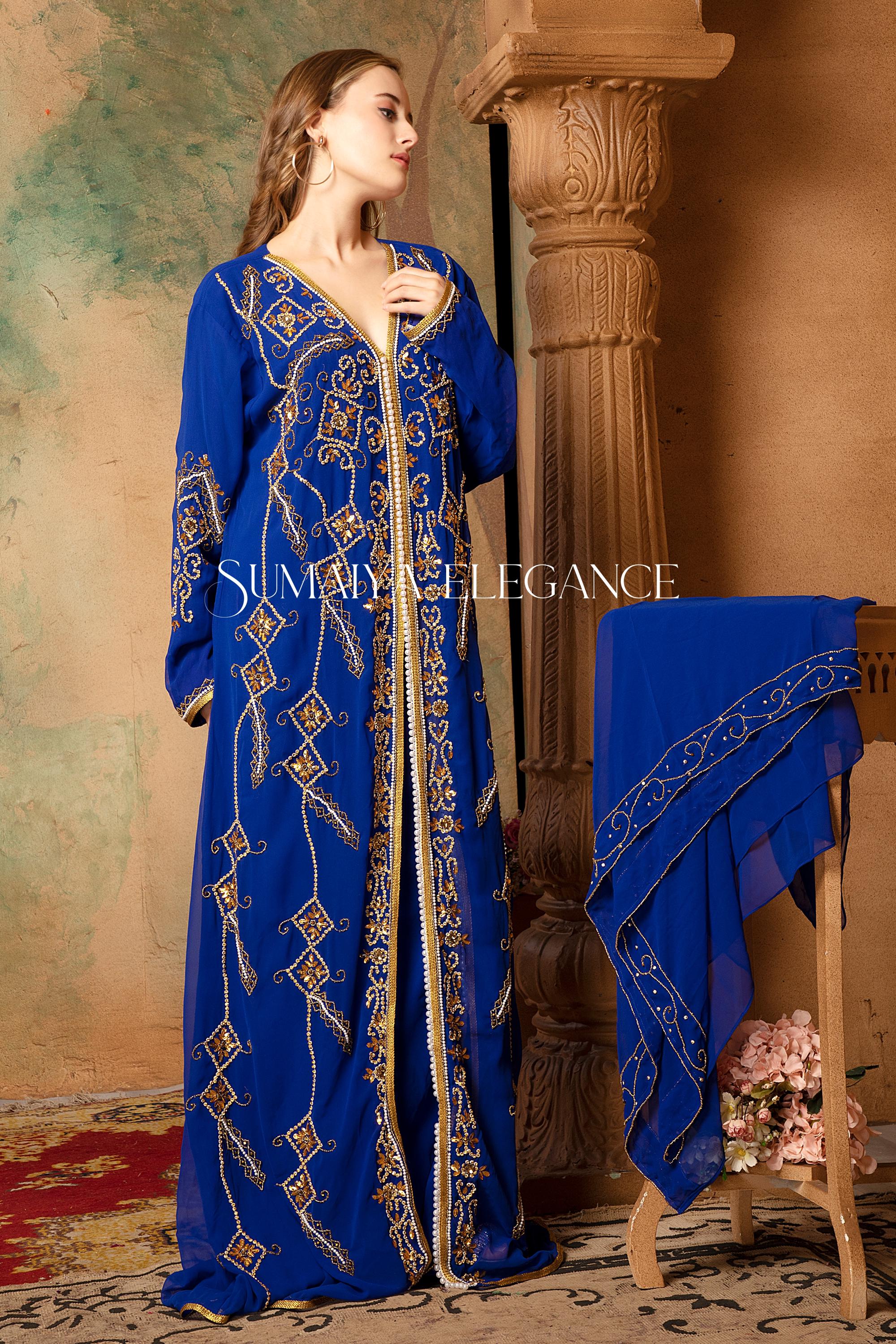 Iman Takchita Moroccan Caftan, Arabic Abaya Kaftan Dubai Fancy Hand ...