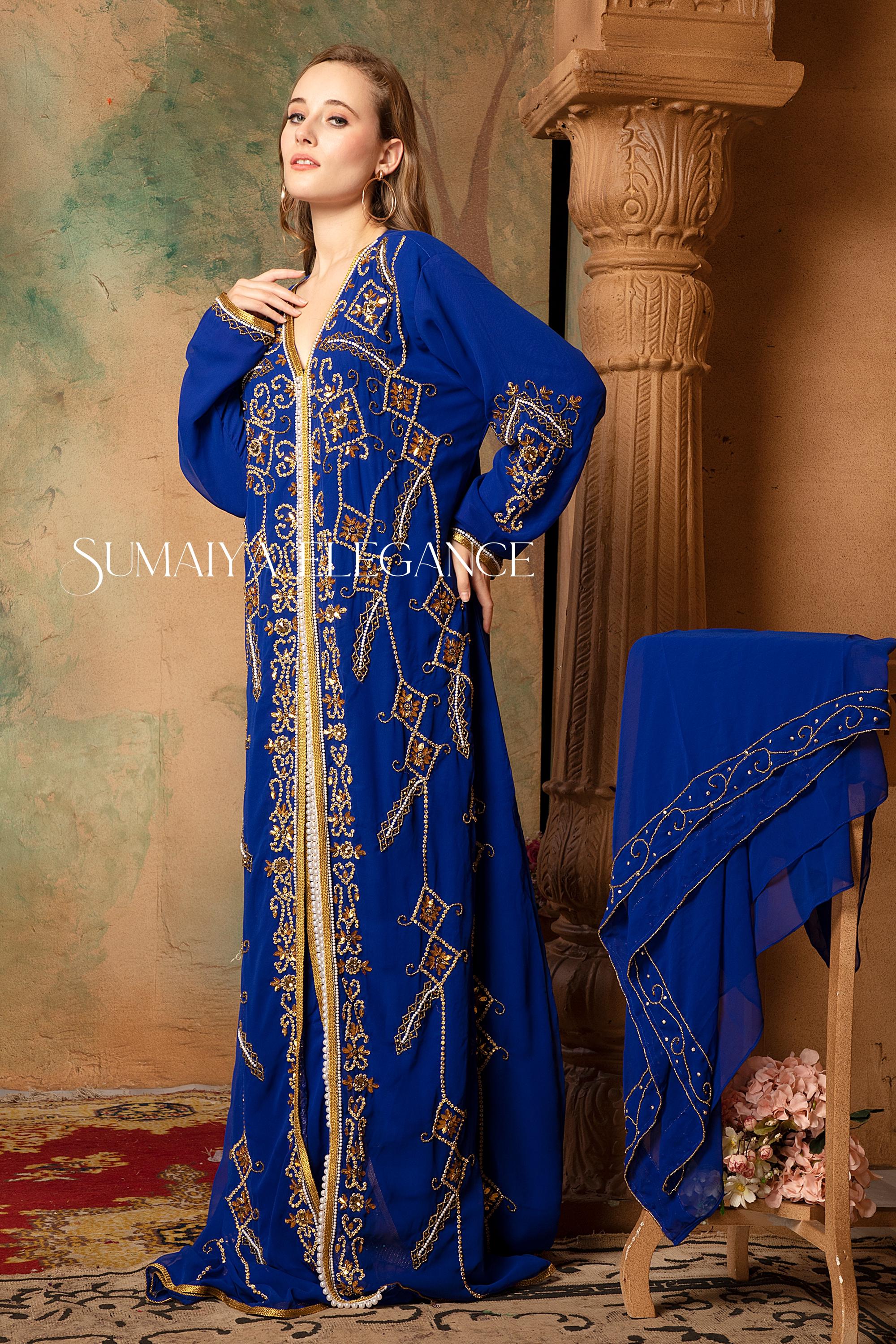 Iman Takchita Moroccan Caftan, Arabic Abaya Kaftan Dubai Fancy Hand ...