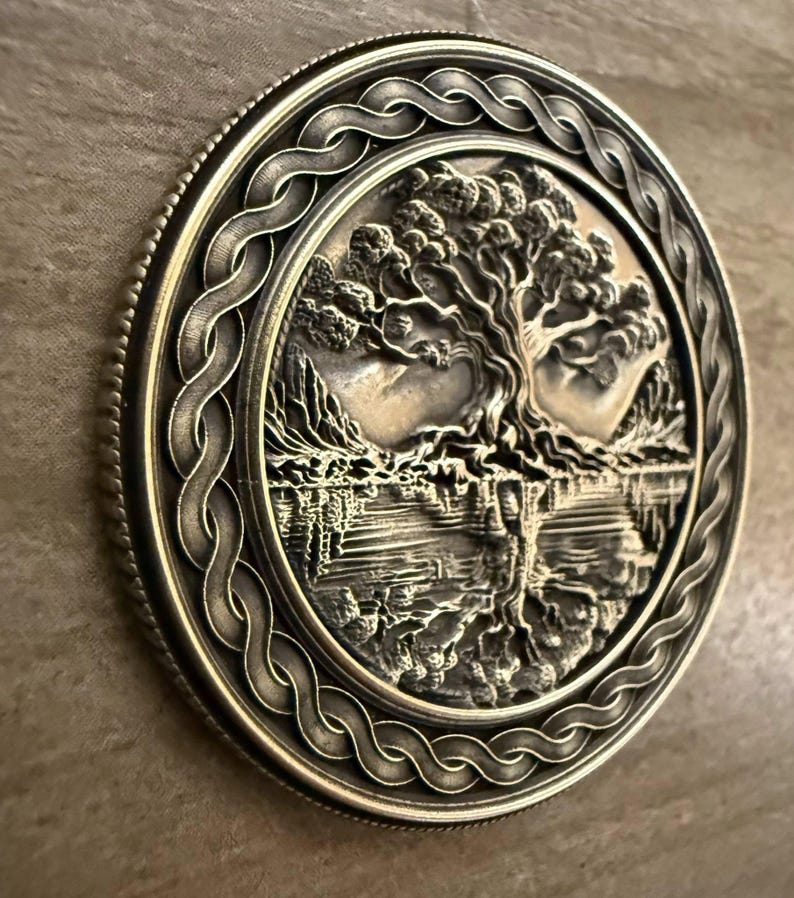 Tree of Life Challenge Coin – Celtic Knot Brass Coin – Spiritual Symbol ...