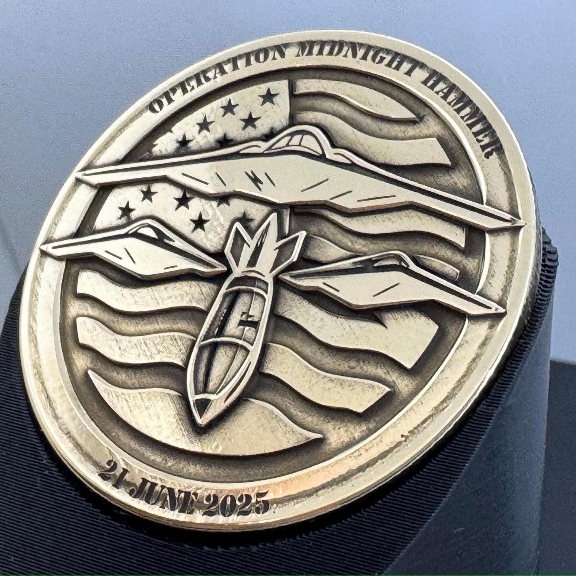 Challenge Coin PNG Design - Operation Midnight Hammer, 3D Engraving ...