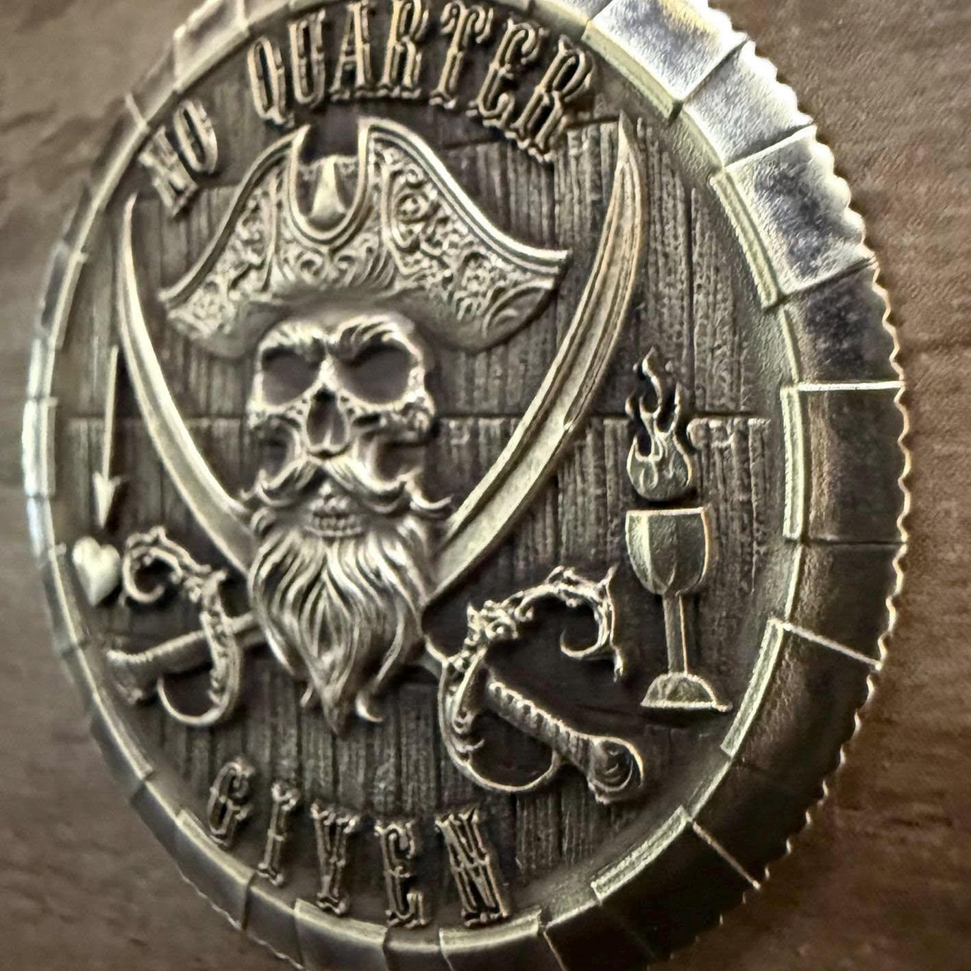 Challenge Coin - No Quarter, Fidget, Worry, Gift, Brass. FREE SHIPPING ...