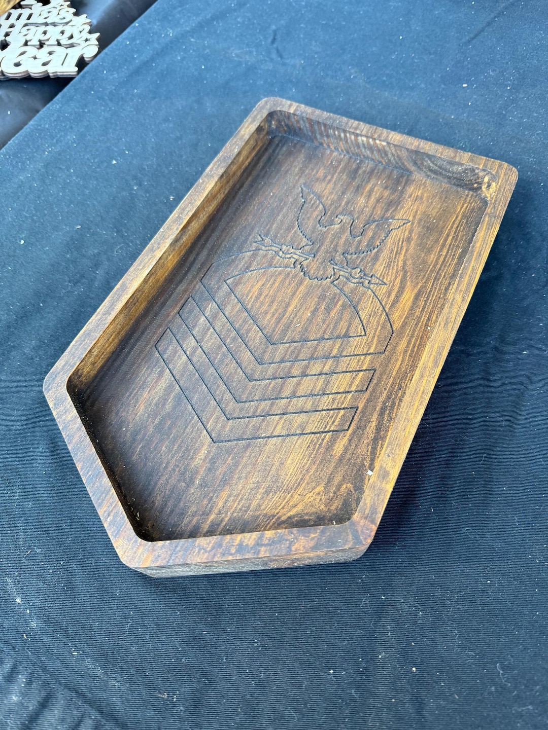 US Navy Chief Wooden Catchall Tray, Navy CPO Wood Valet Tray, USN Cpoa ...