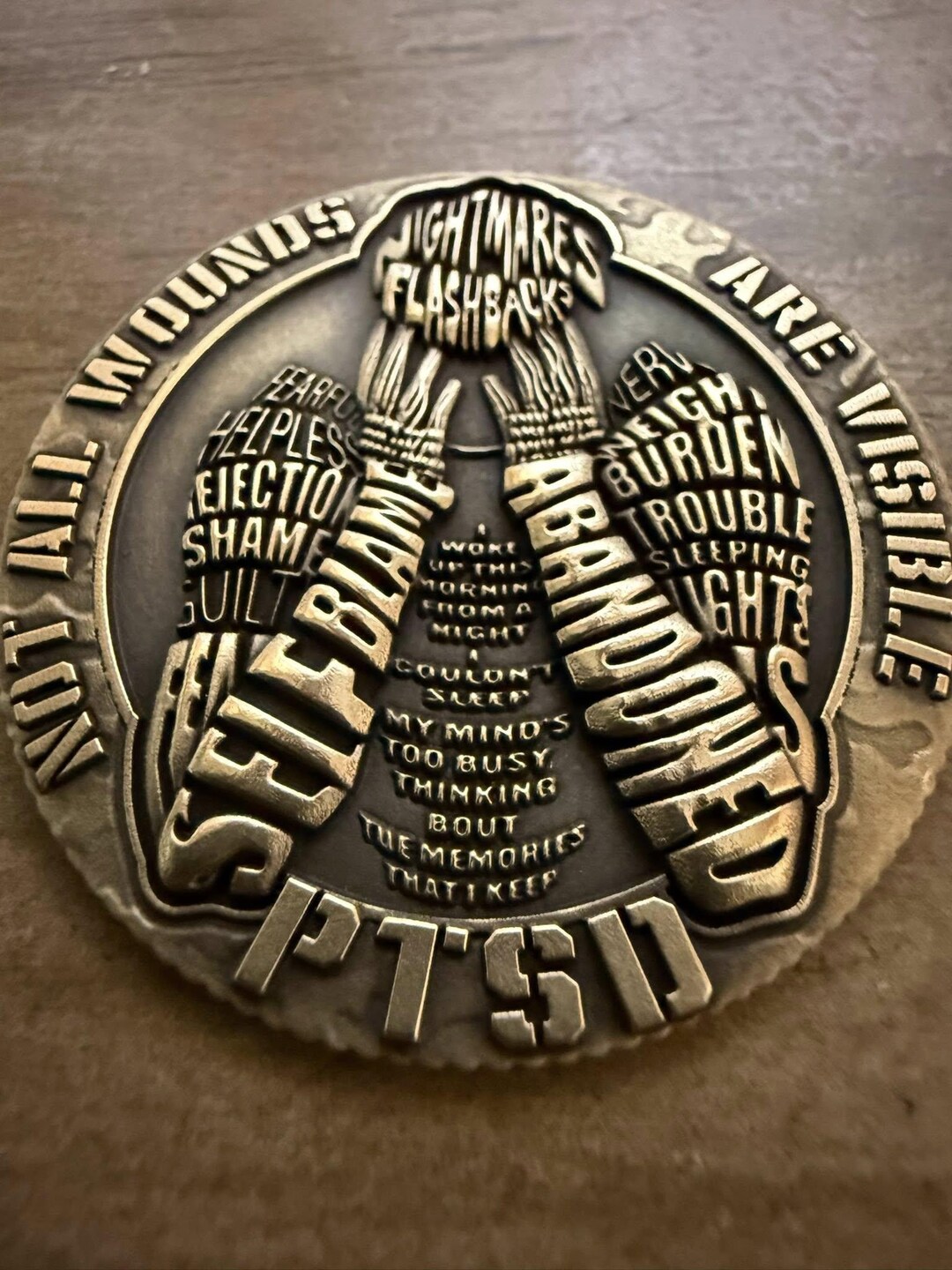 PTSD Awareness Challenge Coin – Not All Wounds Are Visible – Mental ...