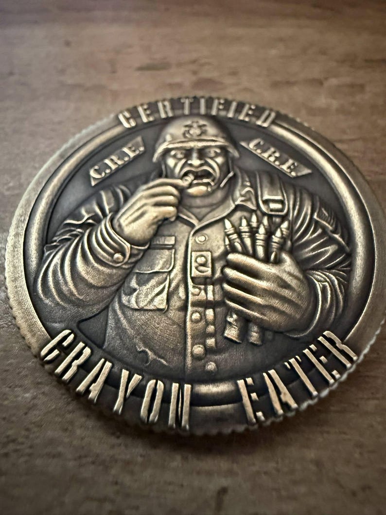 Crayon Eater Challenge Coin – Solid Brass Military Humor Coin ...
