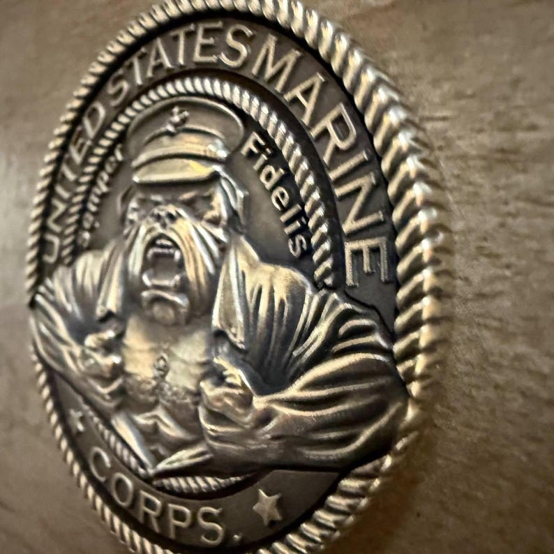 USMC Devil Dog - Challenge Coin, Fidget, Worry, Gift, Brass. FREE ...
