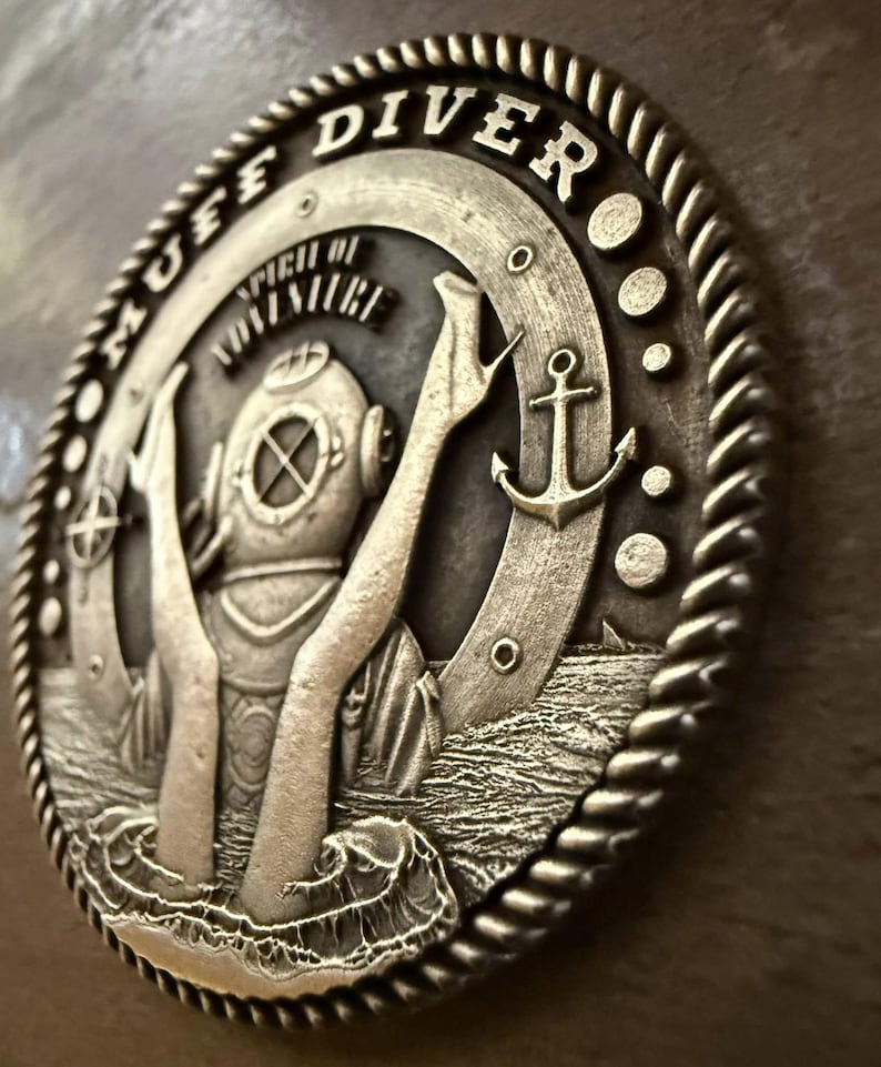 Muff Diver Challenge Coin – Solid Brass Adult Joke Coin – Cheeky ...