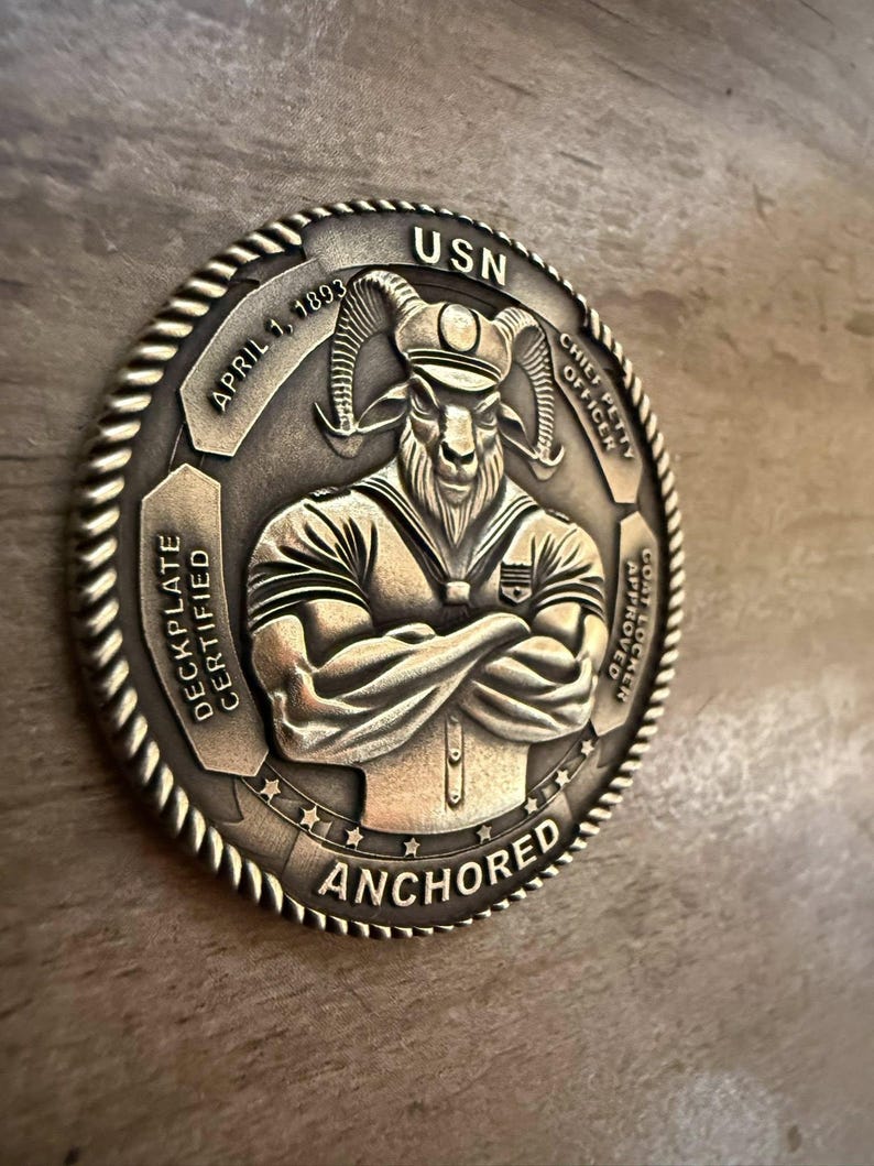 USN Chief, Goat, Goat Locker Approved, Season Gift - Challenge Coin ...