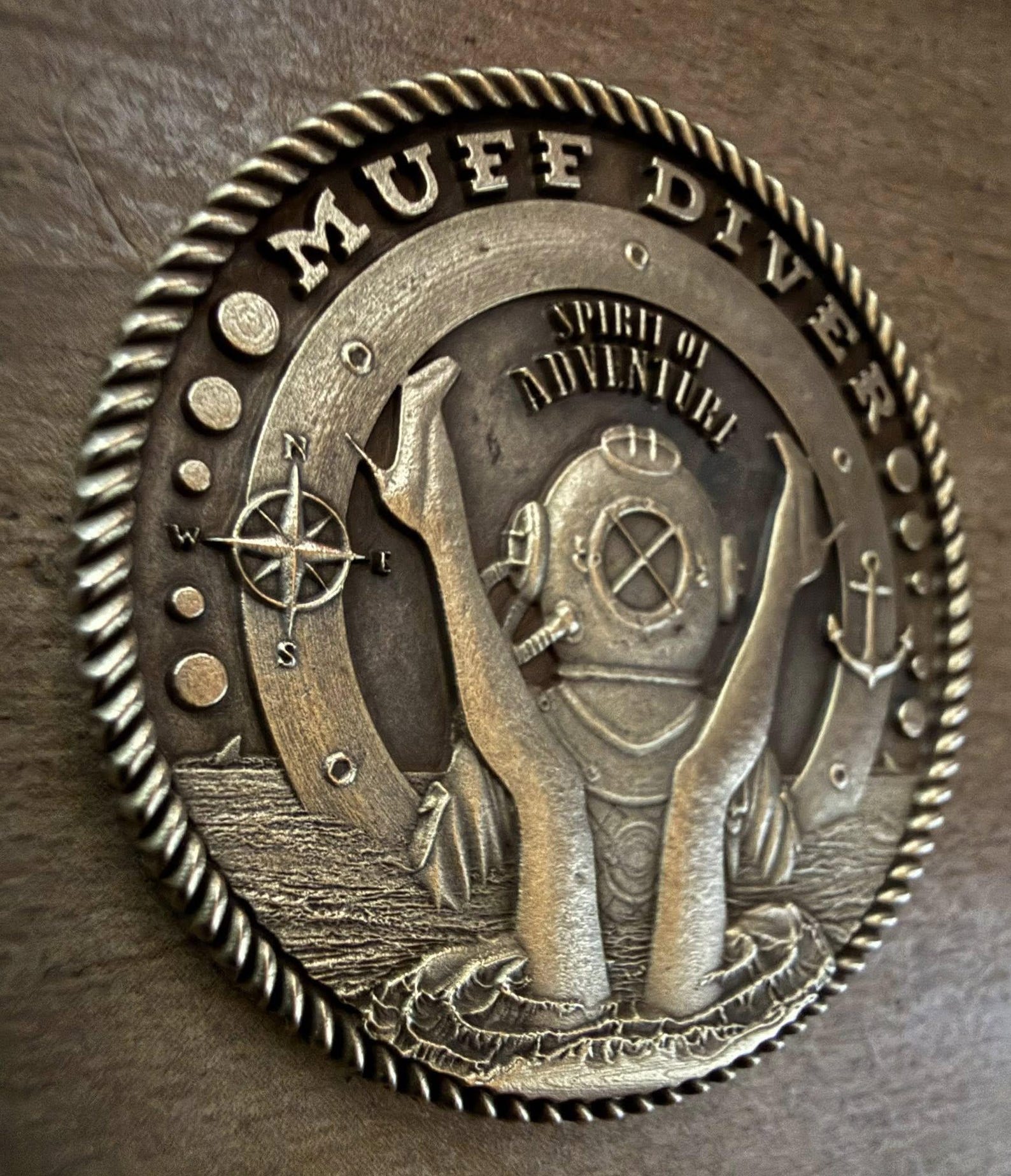 Muff Diver Challenge Coin – Solid Brass Adult Joke Coin – Cheeky ...