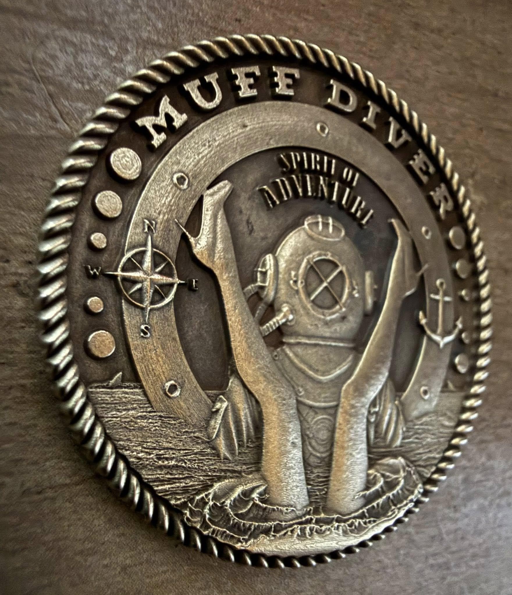 Muff Diver Challenge Coin – Solid Brass Adult Joke Coin – Cheeky ...