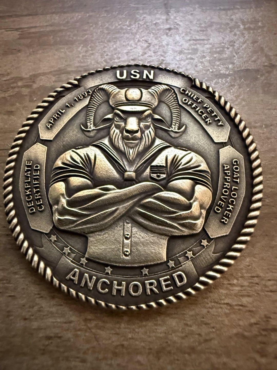 USN Chief, Goat, Goat Locker Approved, Season Gift - Challenge Coin ...