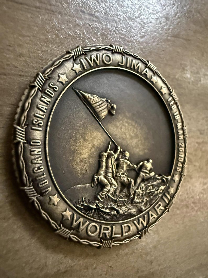 Challenge Coin - WW2, Iwo Jima, Fidget, Worry, Gift, Brass. FREE ...