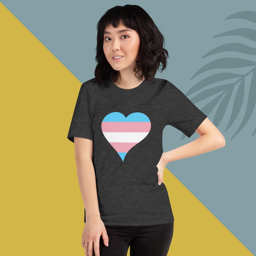 Strong Transgender Valentines Heart Flag Unisex Cotton T-shirt Embrace ...