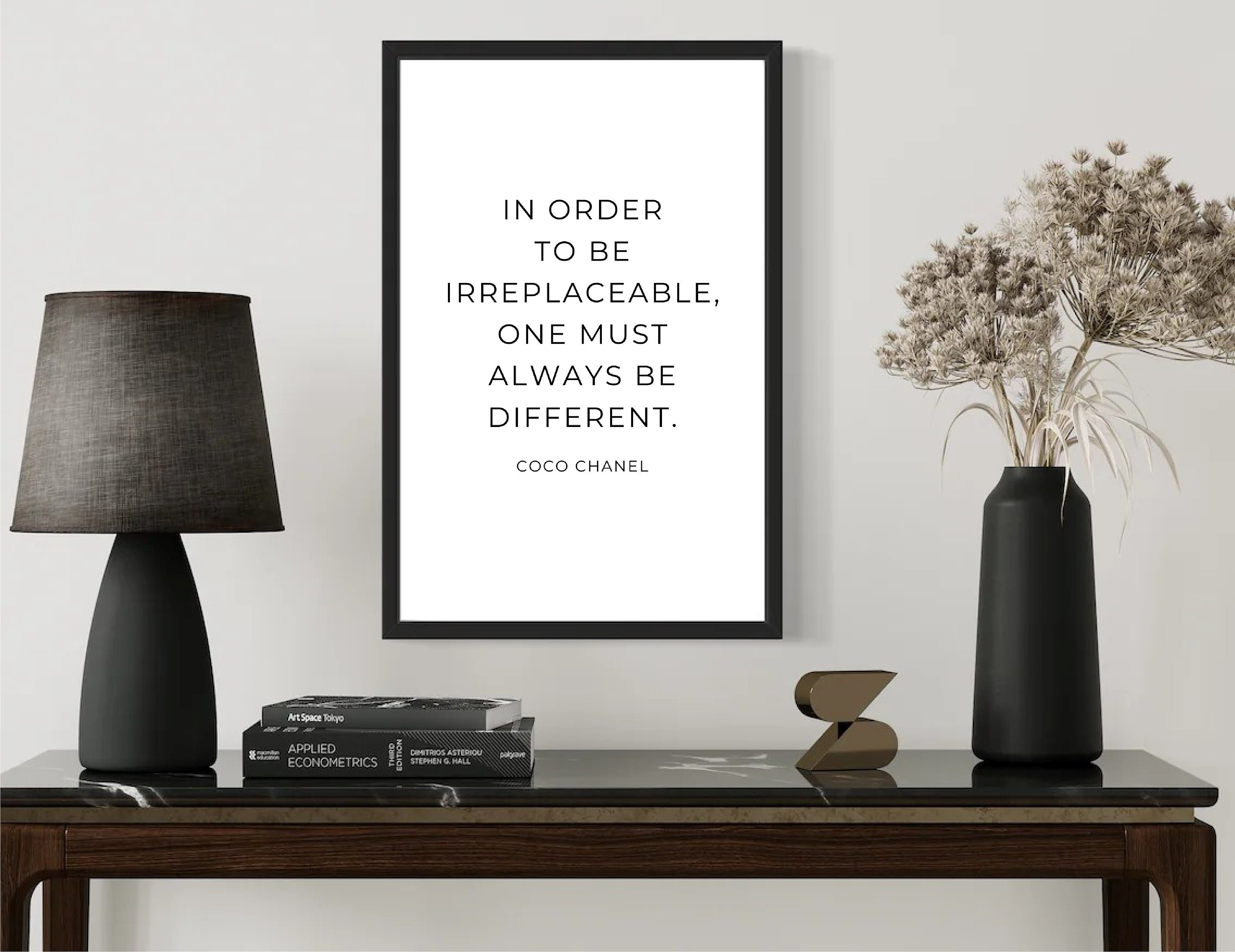 Coco Chanel Quote, IRREPLACEABLE, Digital Print, Minimalistic & Elegant ...