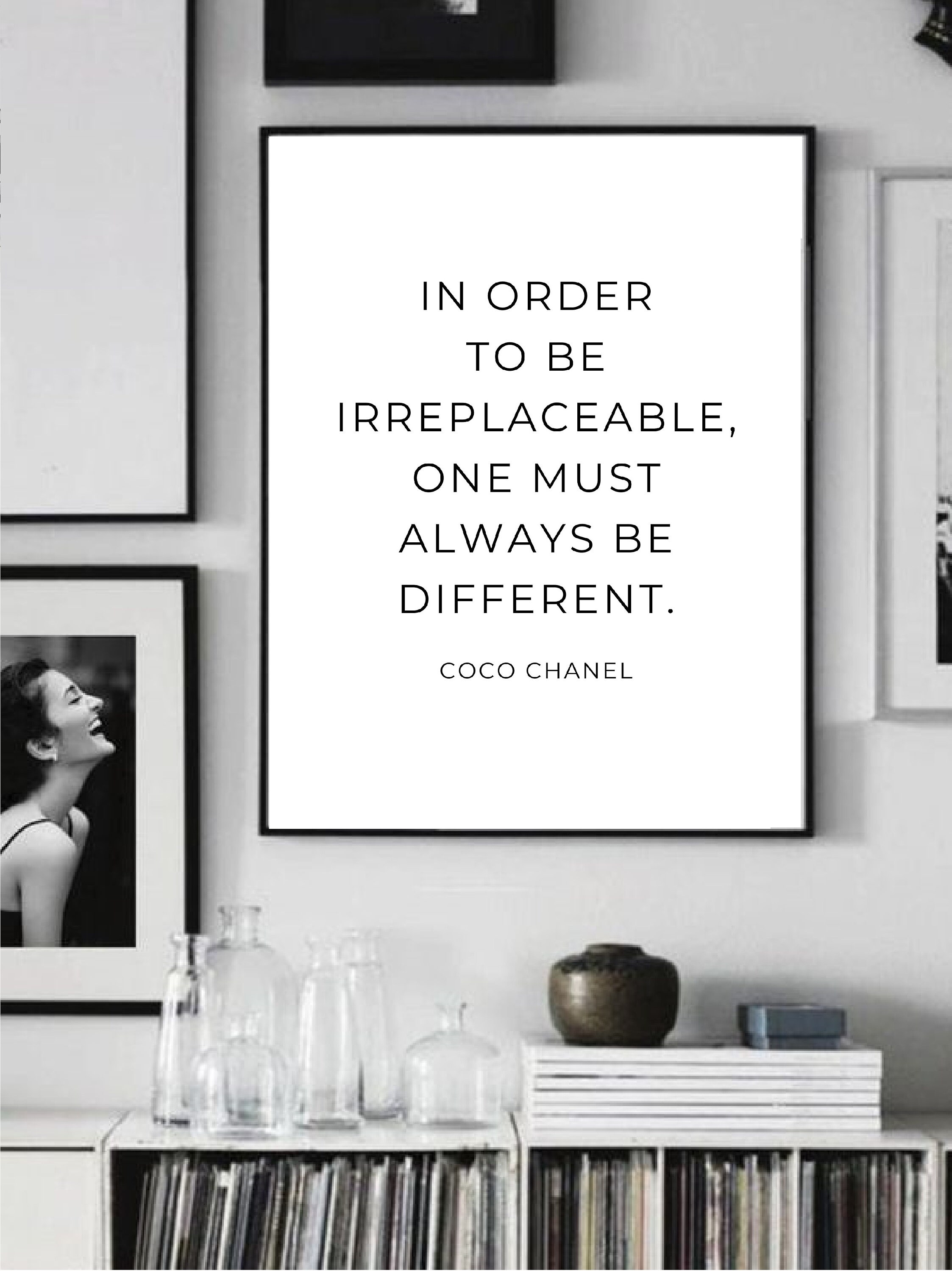 Coco Chanel Quote IRREPLACEABLE Digital Print Minimalistic - Etsy