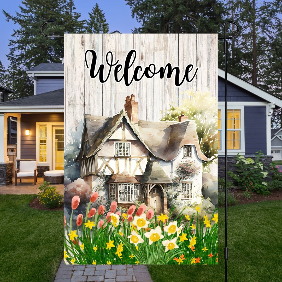 Spring Home Garden Flag, Welcome Garden Flag Png, Welcome Home Garden ...