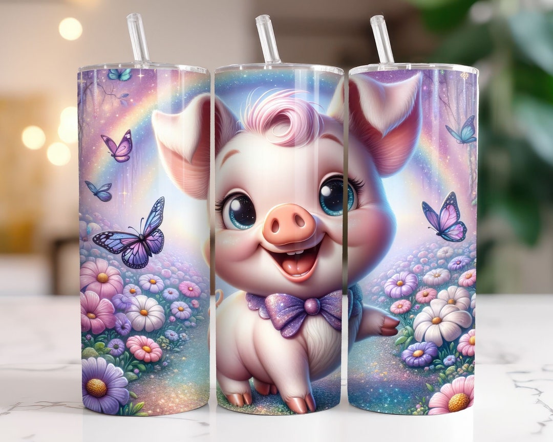 Happy Bucket Pig 20oz Skinny Tumbler Wrap, Baby Farm Animals, Baby Pig ...