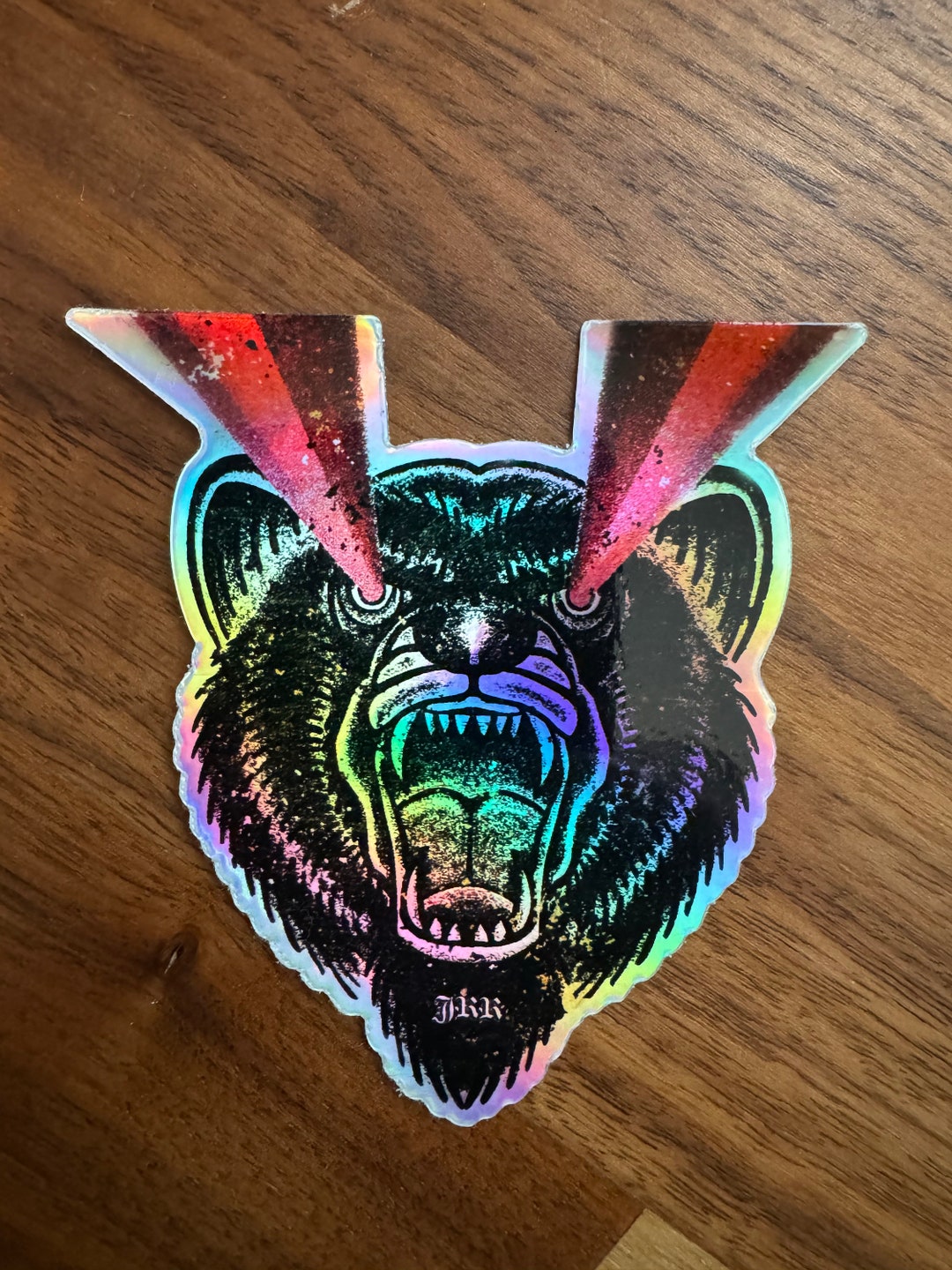 Grumpy Grizzly | Holographic Bear Sticker, Lasers, Grizzly Bear ...