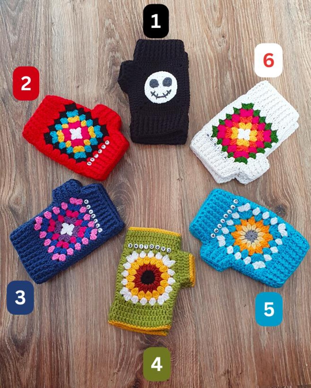 Granny Square Gloves. Crochet, Unisex Gloves, Gift for Her, Winter ...