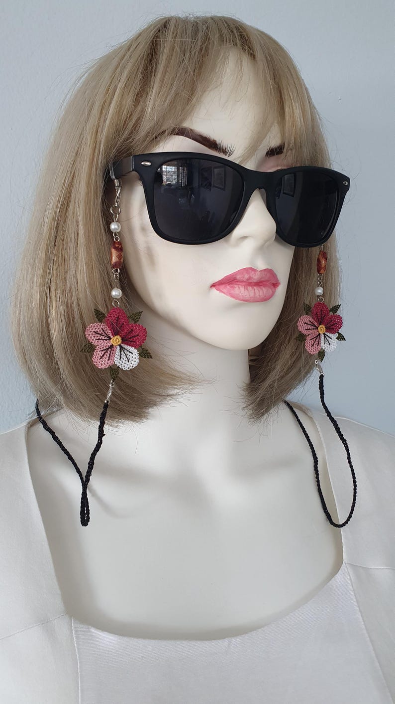 Handmade Sunglass Strap,flower Glasses Chain,compatible With All ...