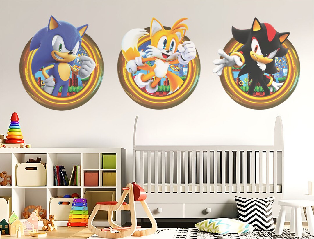 Peel and Stick Sonic Wall Sticker Video Games Wall Decal Nintendo Games ...