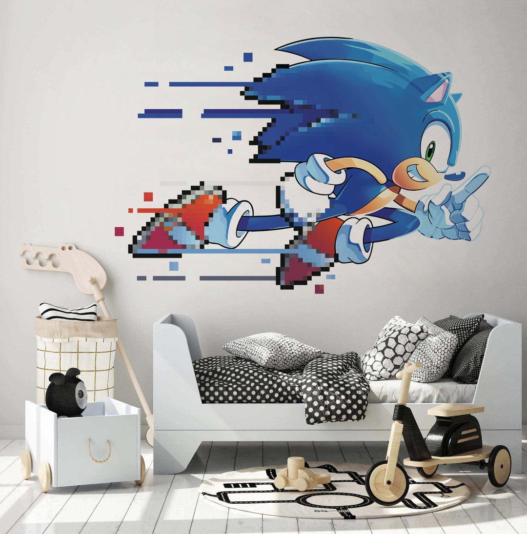 Peel and Stick Sonic the Hedgehog Wall Decal for Children Room Wall ...