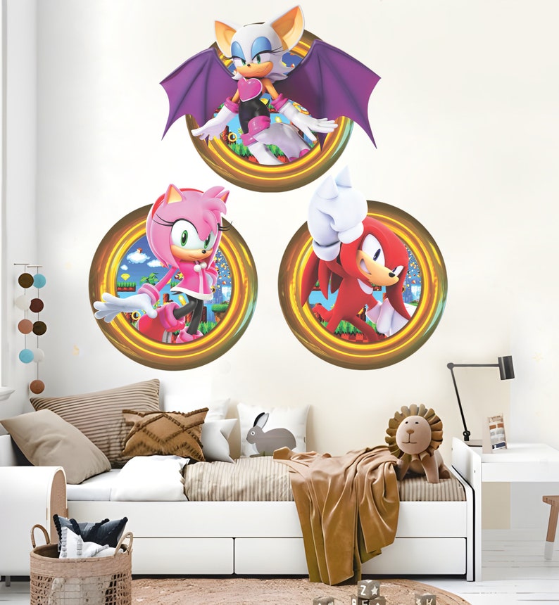 Sonic Wall Sticker Knuckles Wall Art Luna Girl Wall Mural Video Games ...