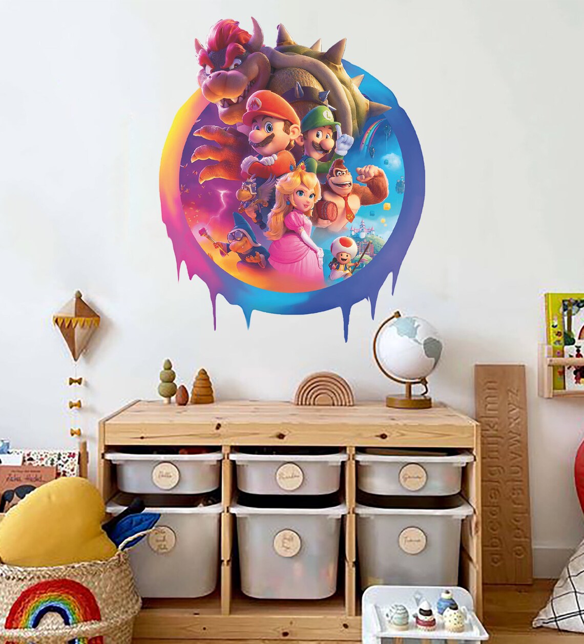 Super Mario Wall Decal Luigi Wall Art for Game Room Wall Mural Play ...