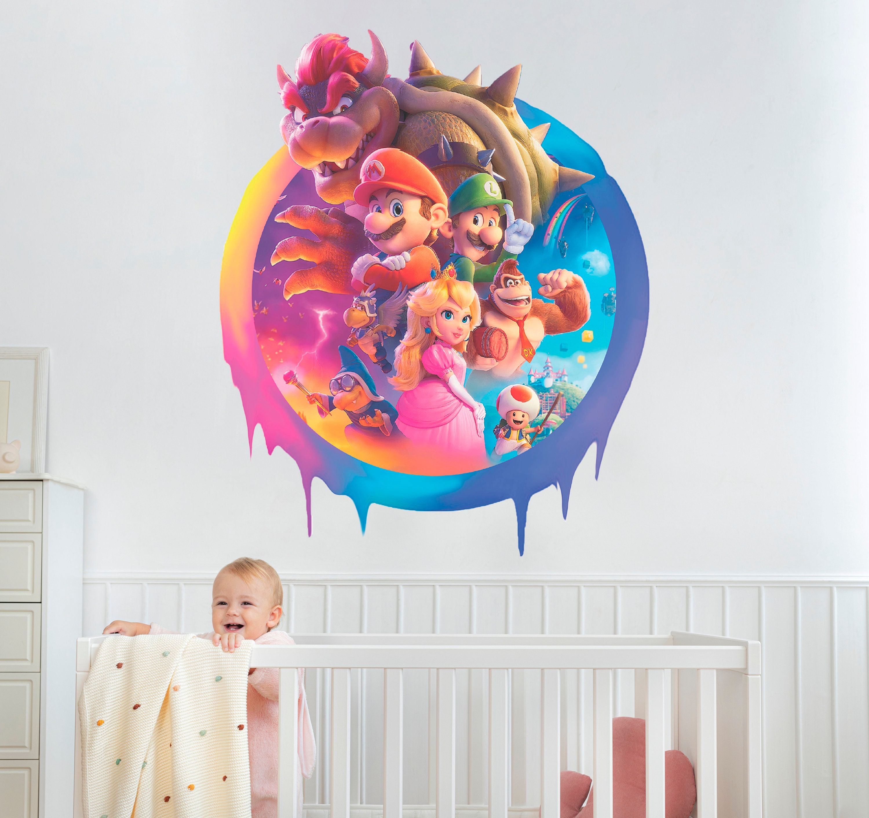 Super Mario Wall Decal Luigi Wall Art for Game Room Wall Mural Play ...