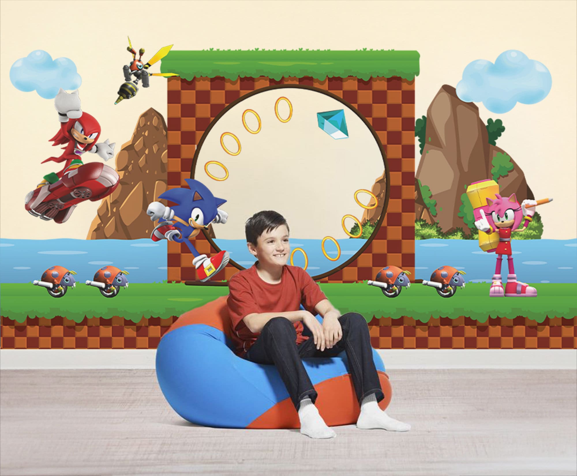 Sonic the Hedgehog Wall Decal Knuckles Wallpaper Amy Rose Wall Art for ...