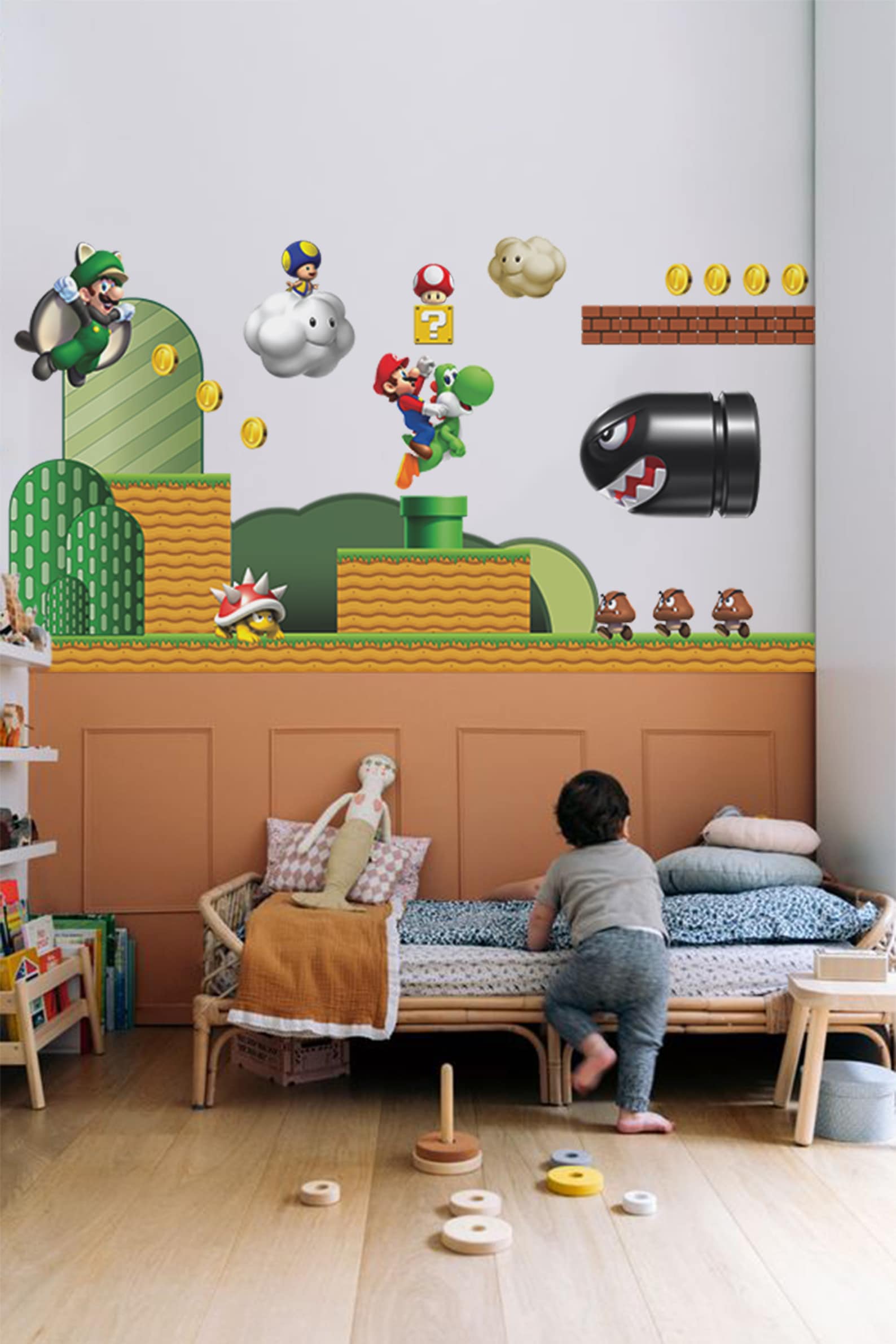 King Koopa Wall Decal Princess Peach Wall Art Super Mario Wall Mural ...