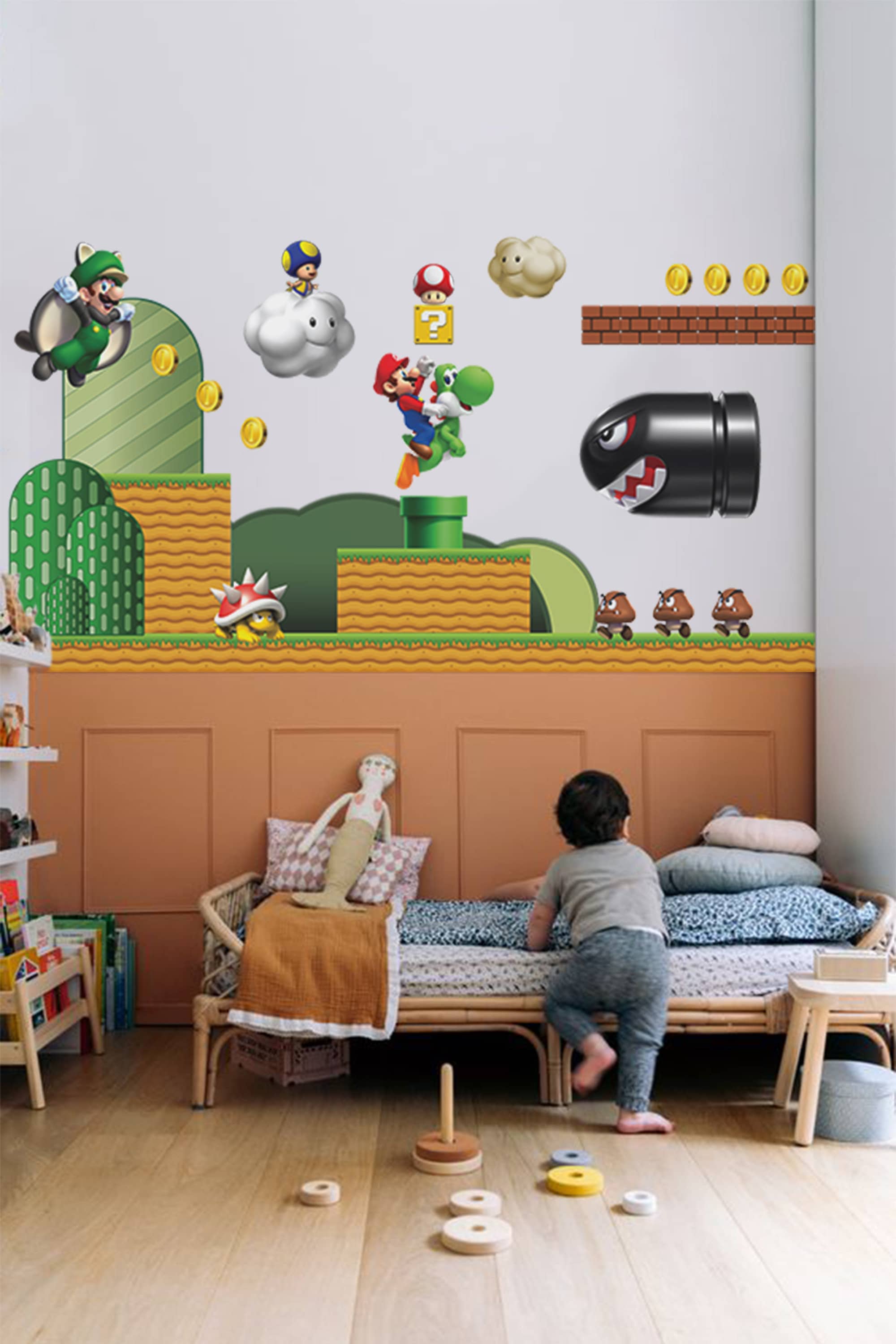 King Koopa Wall Decal Princess Peach Wall Art Super Mario Wall Mural ...