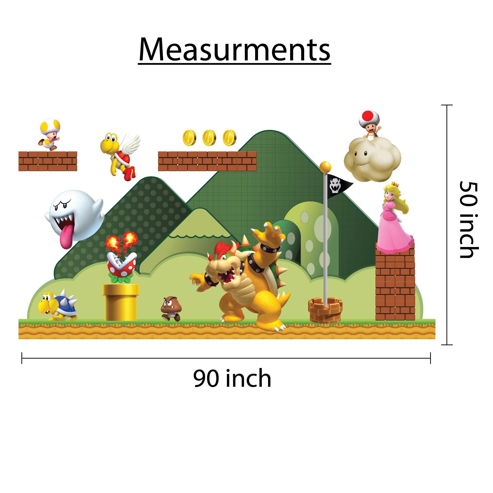 Peel and Stick Super Mario Bros Wall Decal Super Mario - Etsy