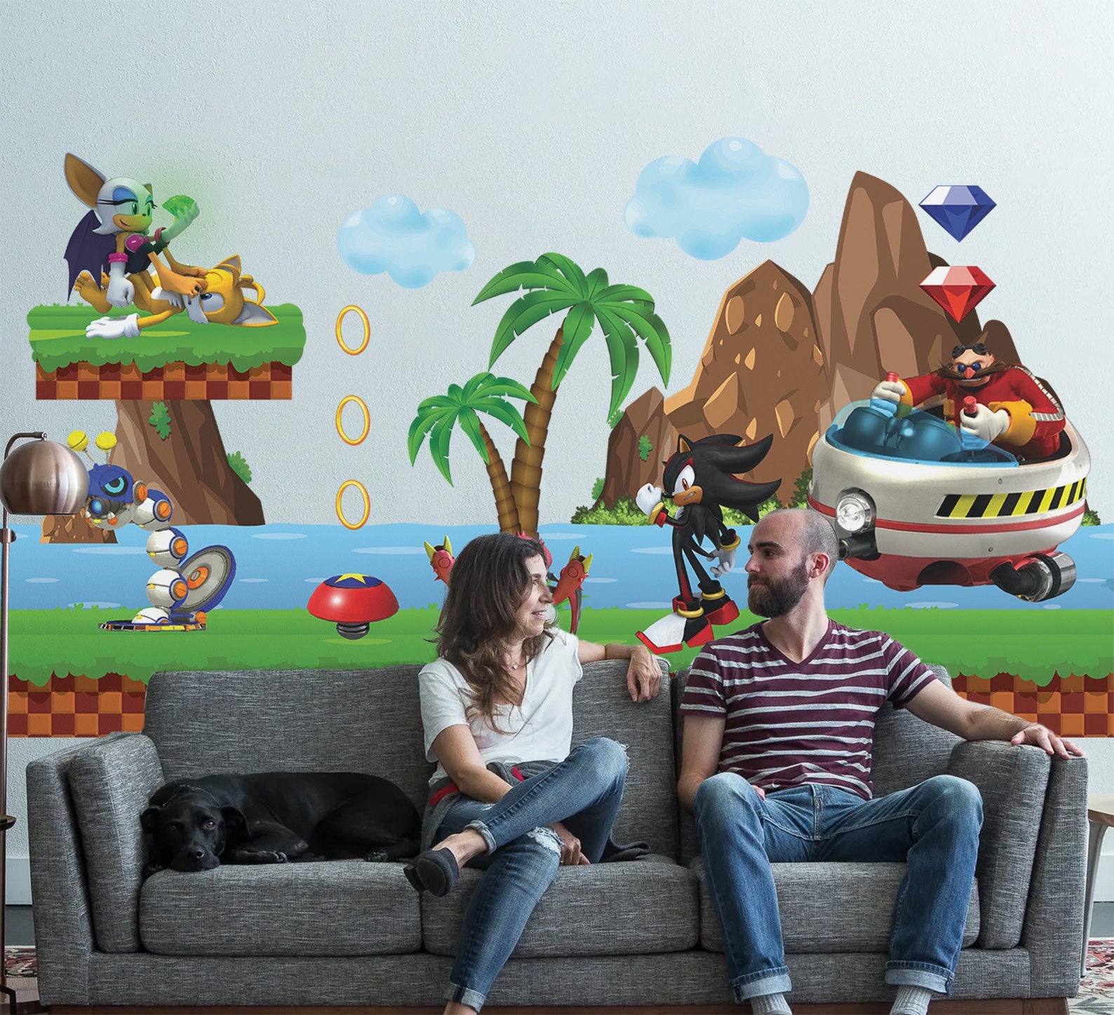 Sonic the Hedgehog Wall Decal Knuckles Wallpaper Amy Rose Wall Art for ...